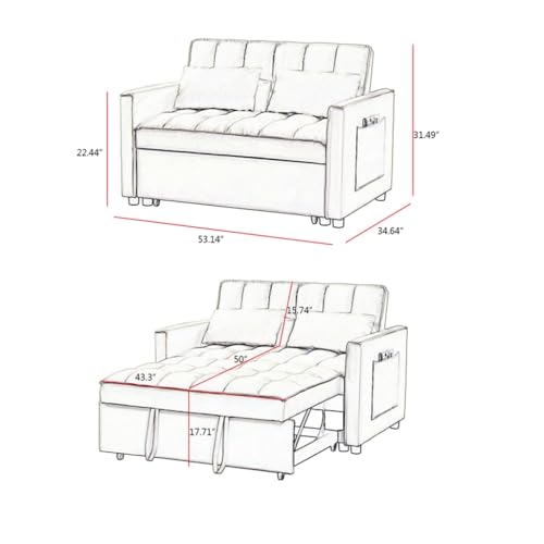 JFGJL Velvet Sofa Bed Soft and Comfortable Durable Easy to Assemble for Indoor Living Room Furniture