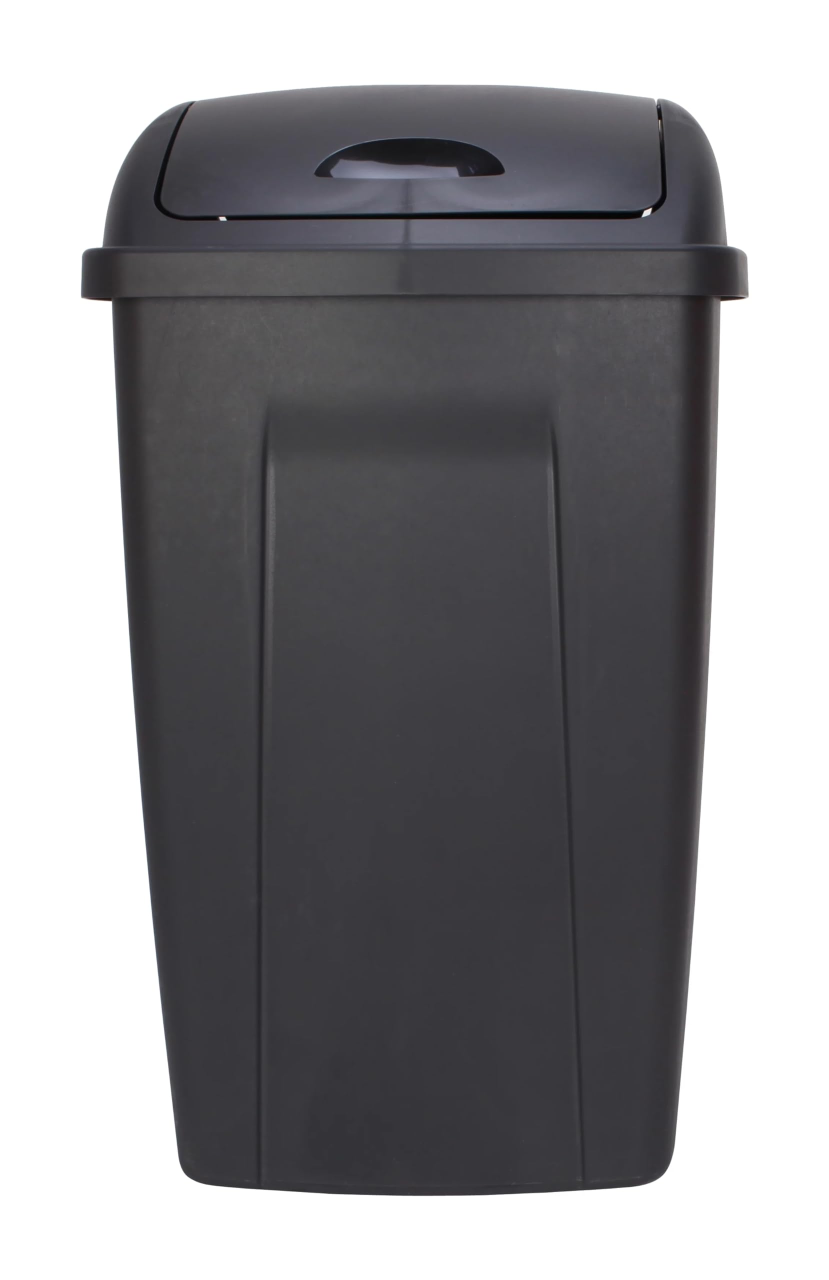 YLMZA 13 Gallon Trash Can, Plastic Swing Top Kitchen Garbage Trash Can, Black