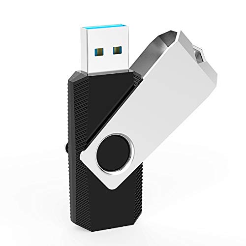 KOOTION 128GB USB 3.0 Flash Drive 128GB Thumb Drive 3.0 USB Drive Swivel Storage Pen Drive Memory Stick (128GB 3.0, Black-Single)