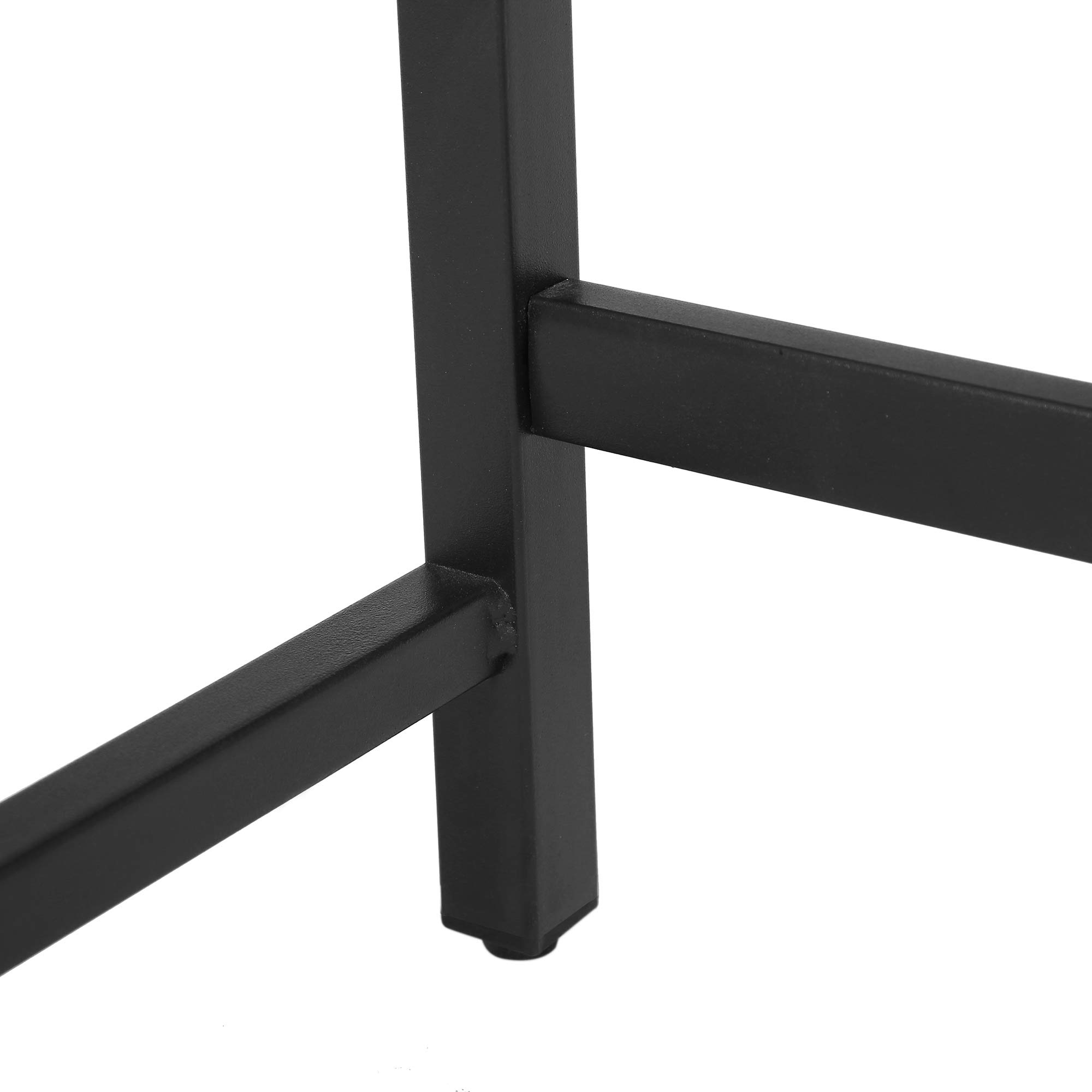 JEROAL 55 Inch Computer Desk with Shelves, Large Wooden Desk with 2 Storage Shelves, Industrial Study Writing Table for Home, Office and Study Room, White and Black Desktop with Black Metal Base