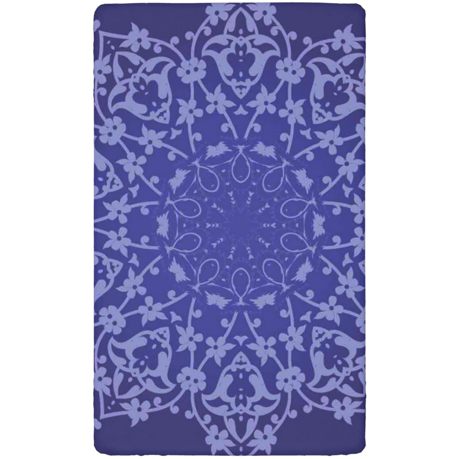 Purple Mandala Themed Fitted Crib Sheet,Standard Crib Mattress Fitted Sheet Ultra Soft Material-Baby Crib Sheets for Girl or Boy,28β x52β,Lavender Blue Indigo