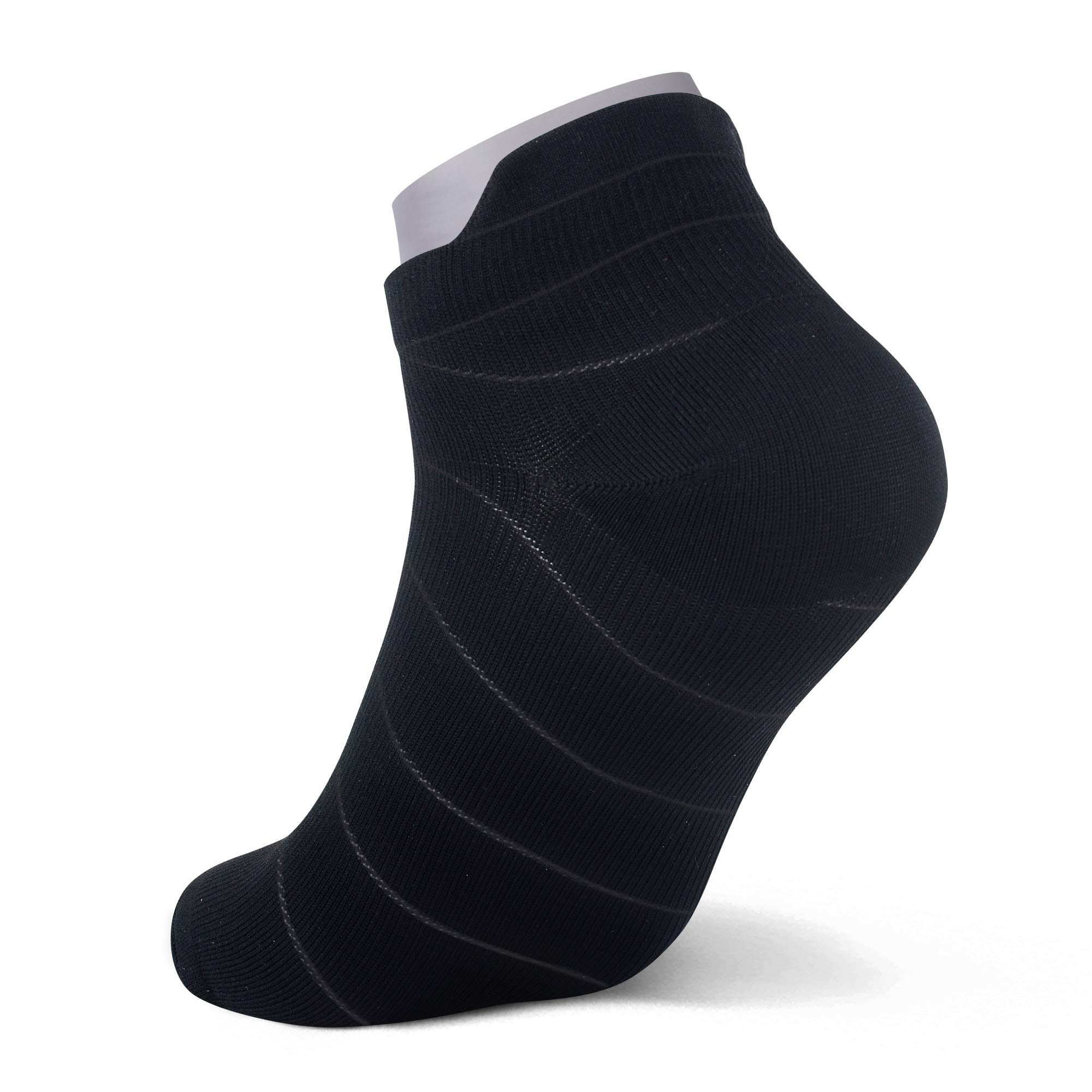 JHM Athletic Compression Running Socks for Men & Women - Low Cut Sport Socks 4 pairs Size M black
