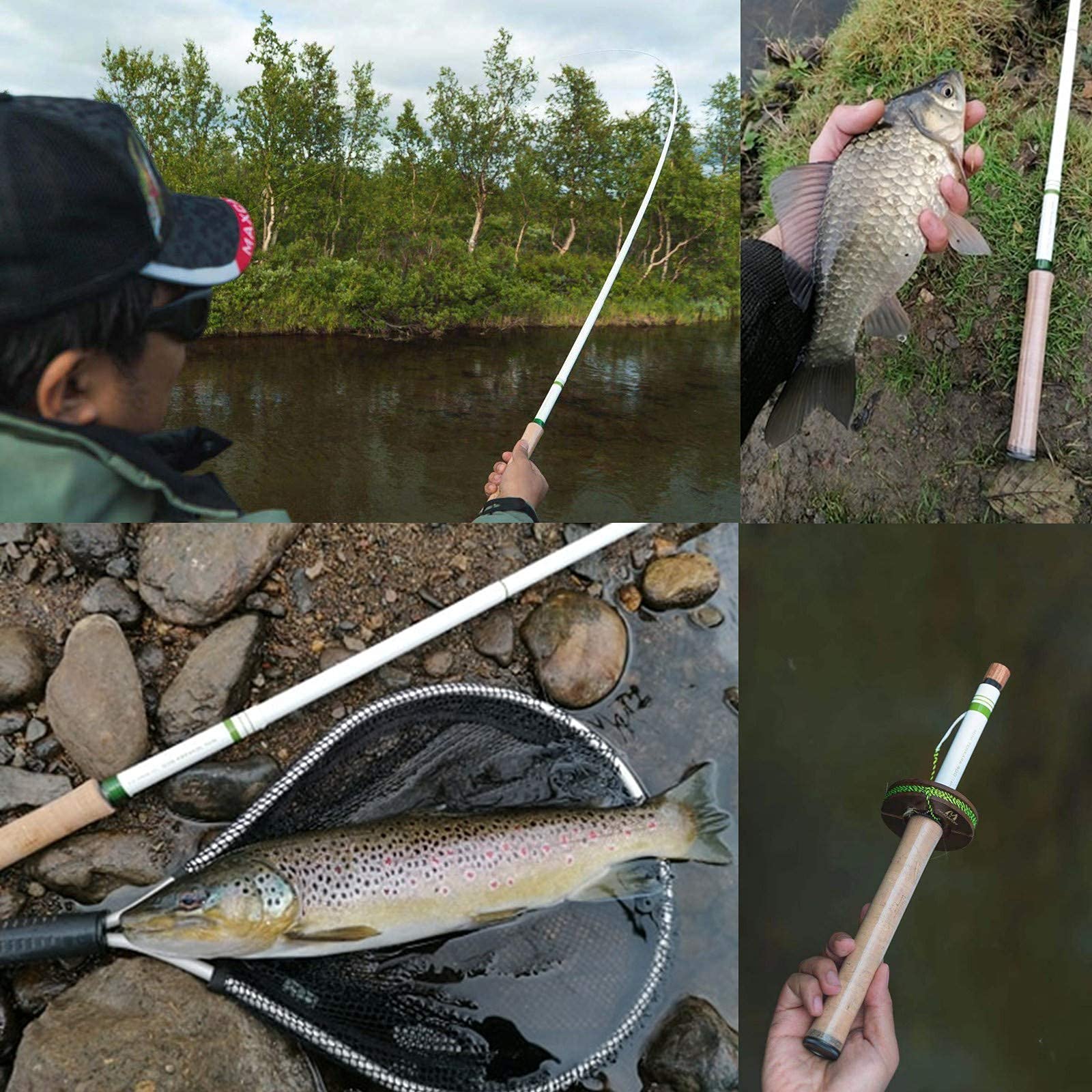M MAXIMUMCATCH Maxcatch Mini Tenkara Fishing Rod and Rod Combo with Extra Rod Tip Section (Mini Tenkara Rod, 9'6'')
