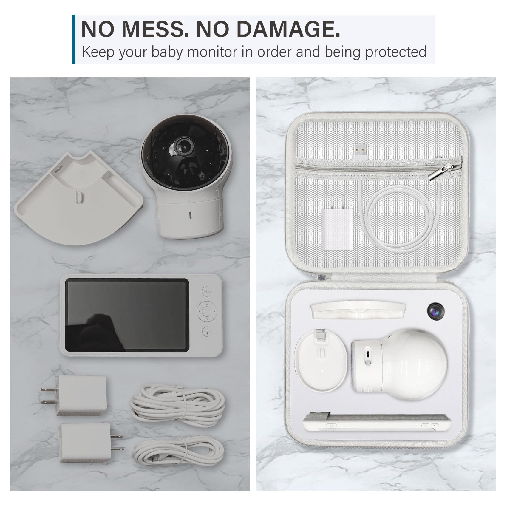 Travel Case for eufy SpaceView Baby Monitor - Protective Hard Shell Carrying Bag Compatible with eufy Spaceview for Luggage Portable