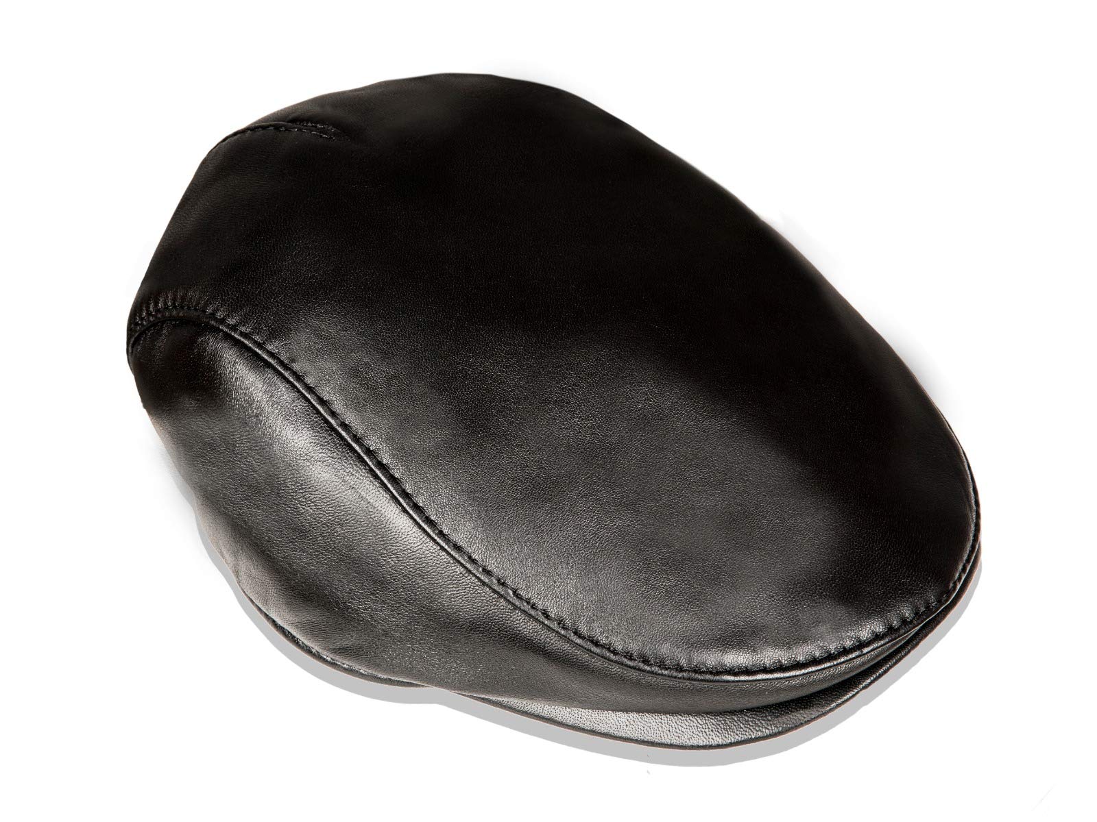 m metellıno METELLINO, Men's Leather Flat Cap, Newsboy Cap, Black Ivy Hats