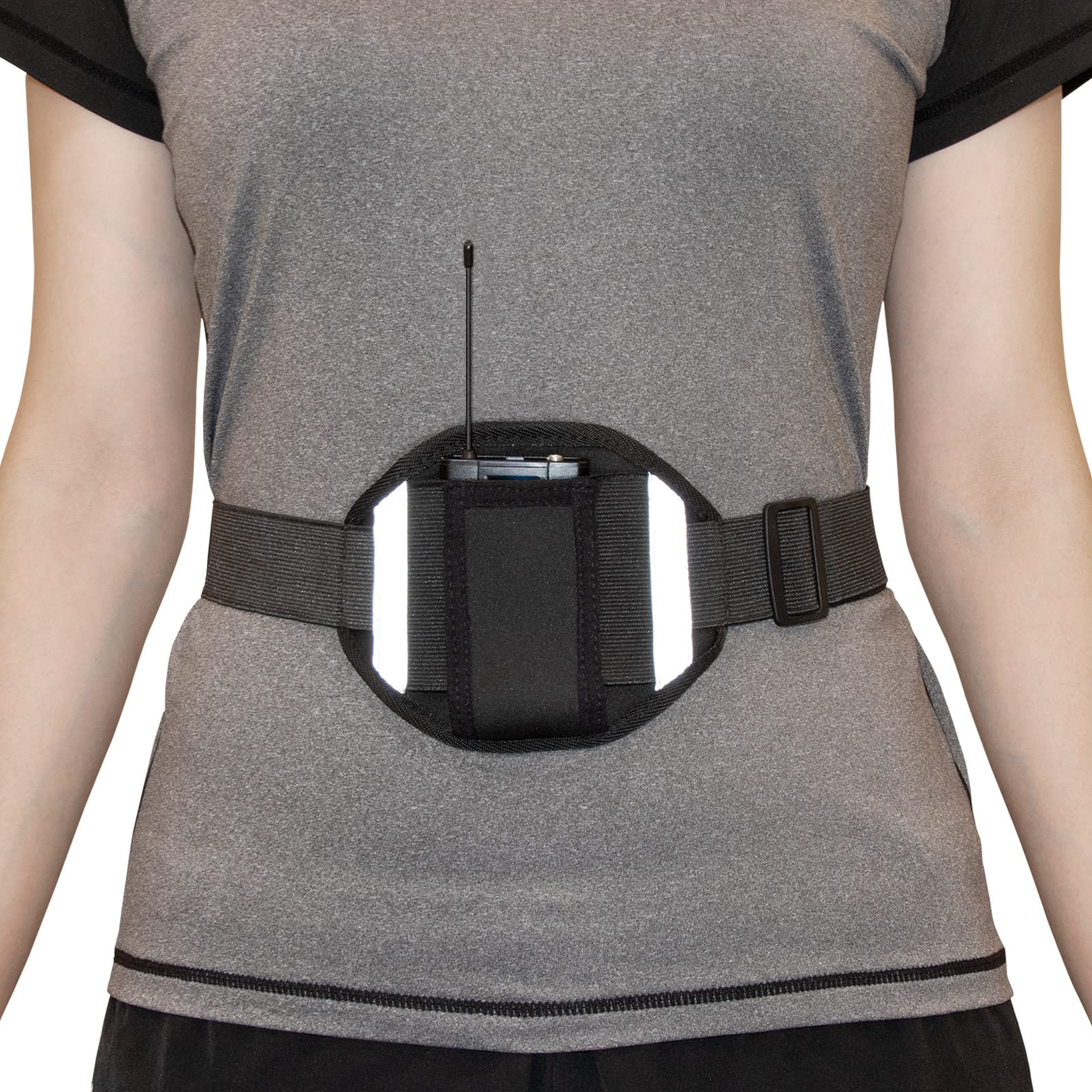 Mic Belt, Waterproof Microphone Belt with Reflective Strip for fitness instructors/Teacher/Speaker/aerobics/zumba/dancing and more. (1 PCS)