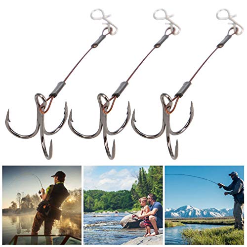Milltrip 2Set Triple Barbed Fish Hook Fish Hook Reusable Incisive Lure Bait Barbed Hooks Kit Accessories Fishing Tools