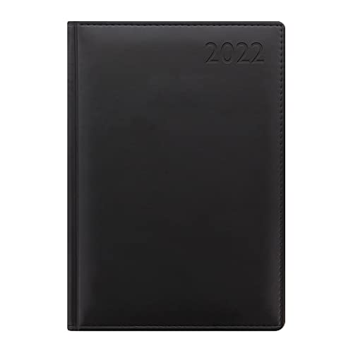 Letts of London Verona A5 week to view 2022 diary - black, (22-080448)