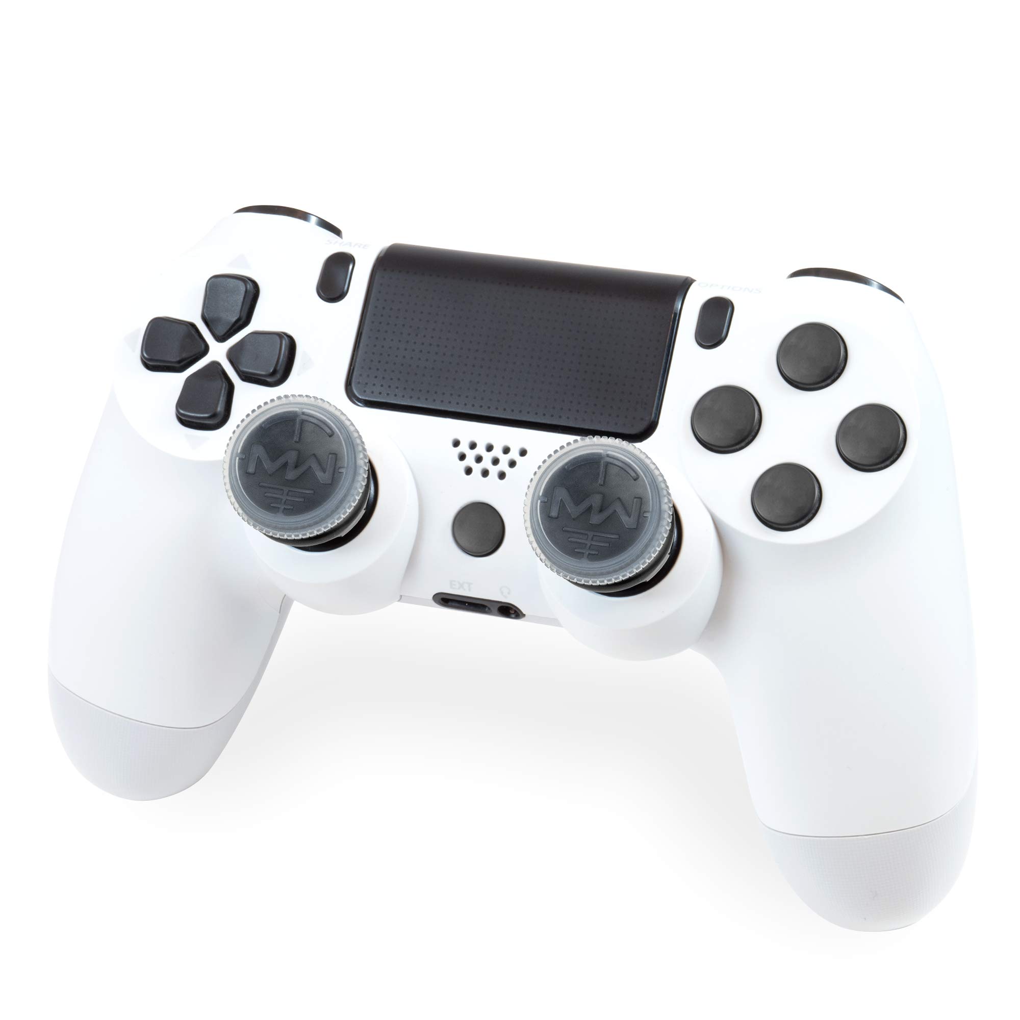 KontrolFreek Call of Duty: Modern Warfare - A.D.S. Performance Thumbsticks for PlayStation 4 (PS4) | 2 High-Rise, Concave | Transparent/Black