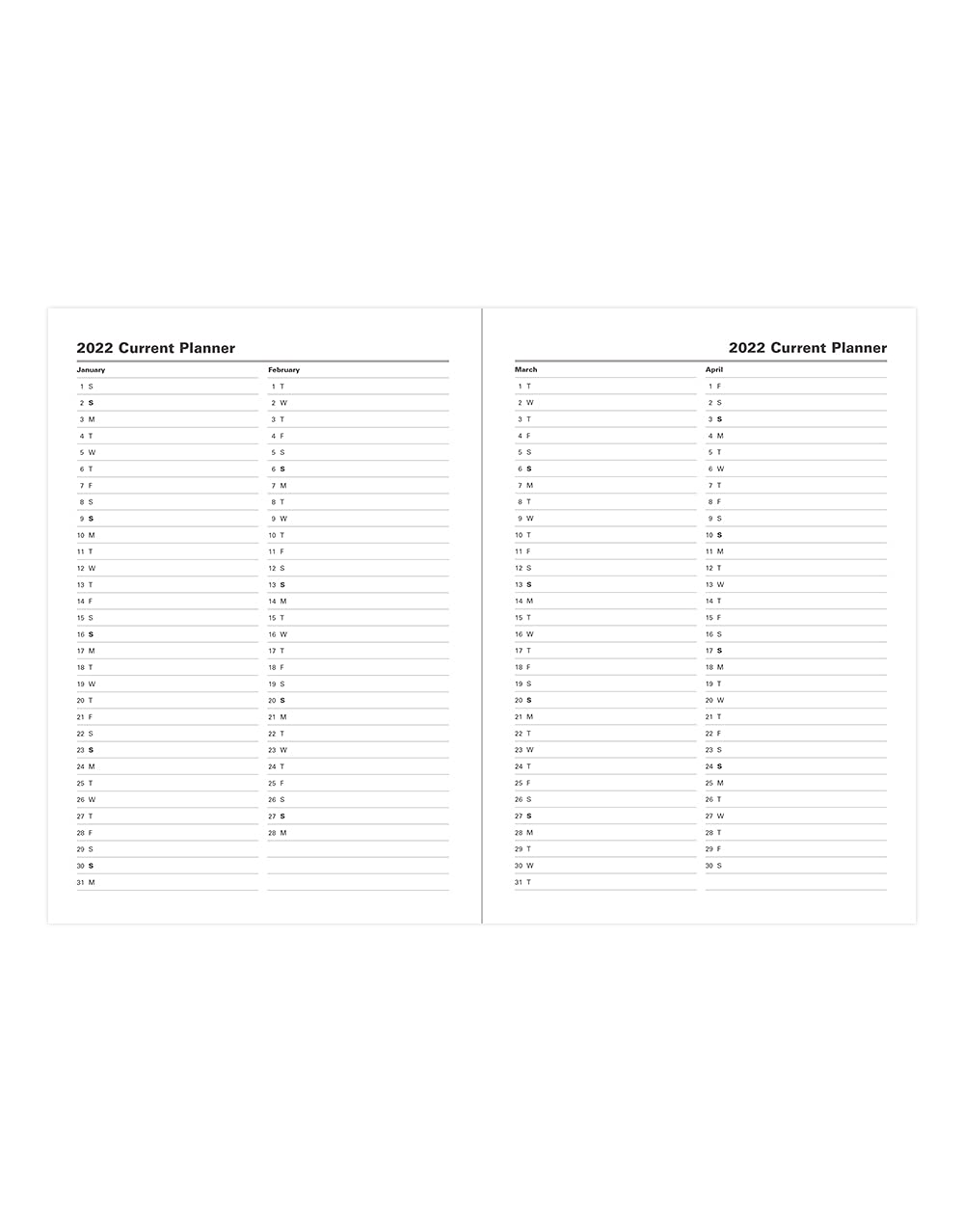 Letts of London Classic A5 vertical week to view with appointments 2022 diary - black (22-C32XBK)