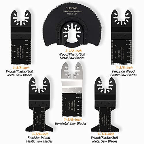 SupKing 24Pcs Metal Wood Oscillating Saw Blades Multi Tool Universal Quick Release Blades Compatible with Dewalt Milwaukee Porter Cable RIDGID Ryobi Makita Rockwell Chicago Black&Decker Craftsman