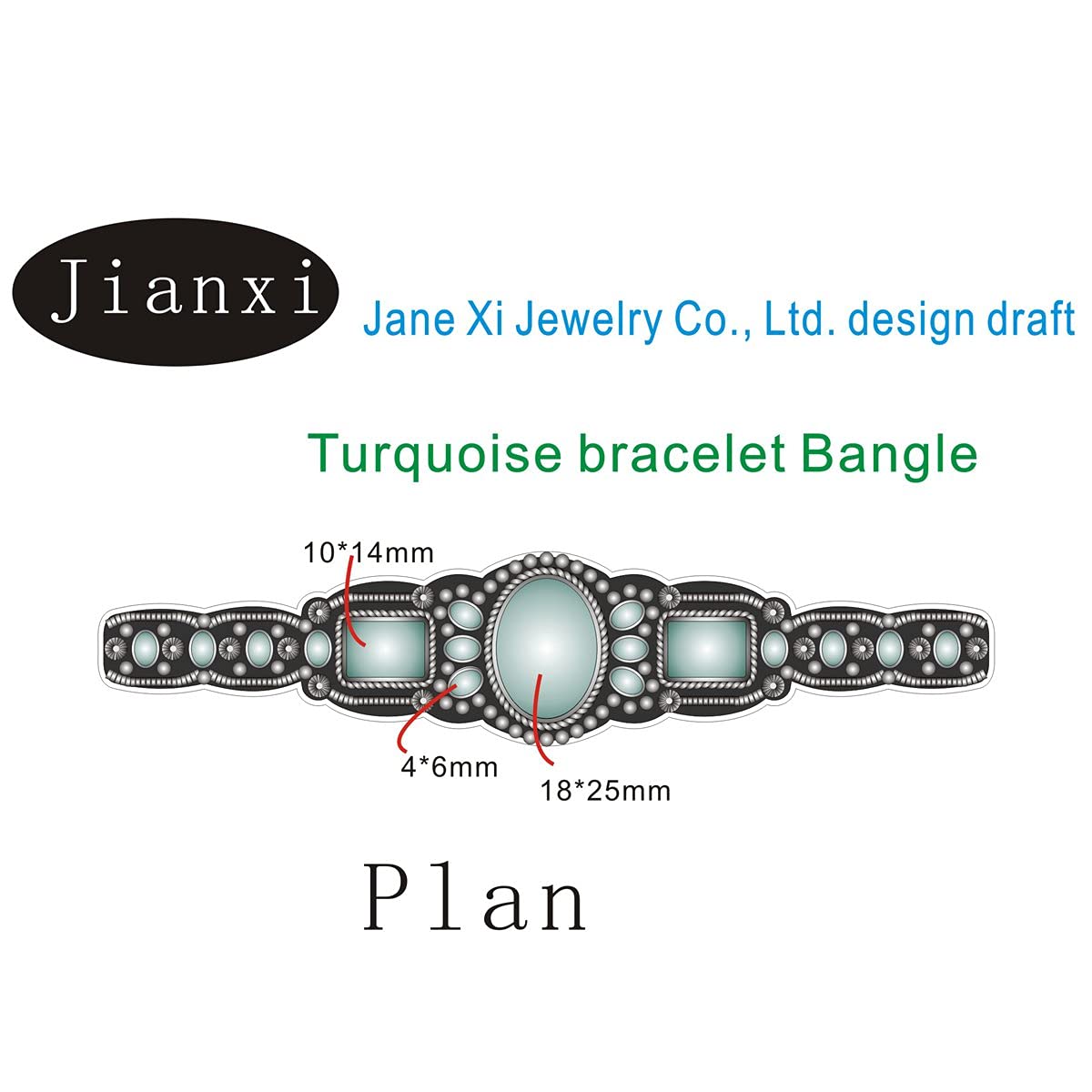 jianxi Women's Antique Rgentium Plated Base Heart Compressed Turquoise Bracelet Cuff Bangle Fashion Jewelry (1323-A)