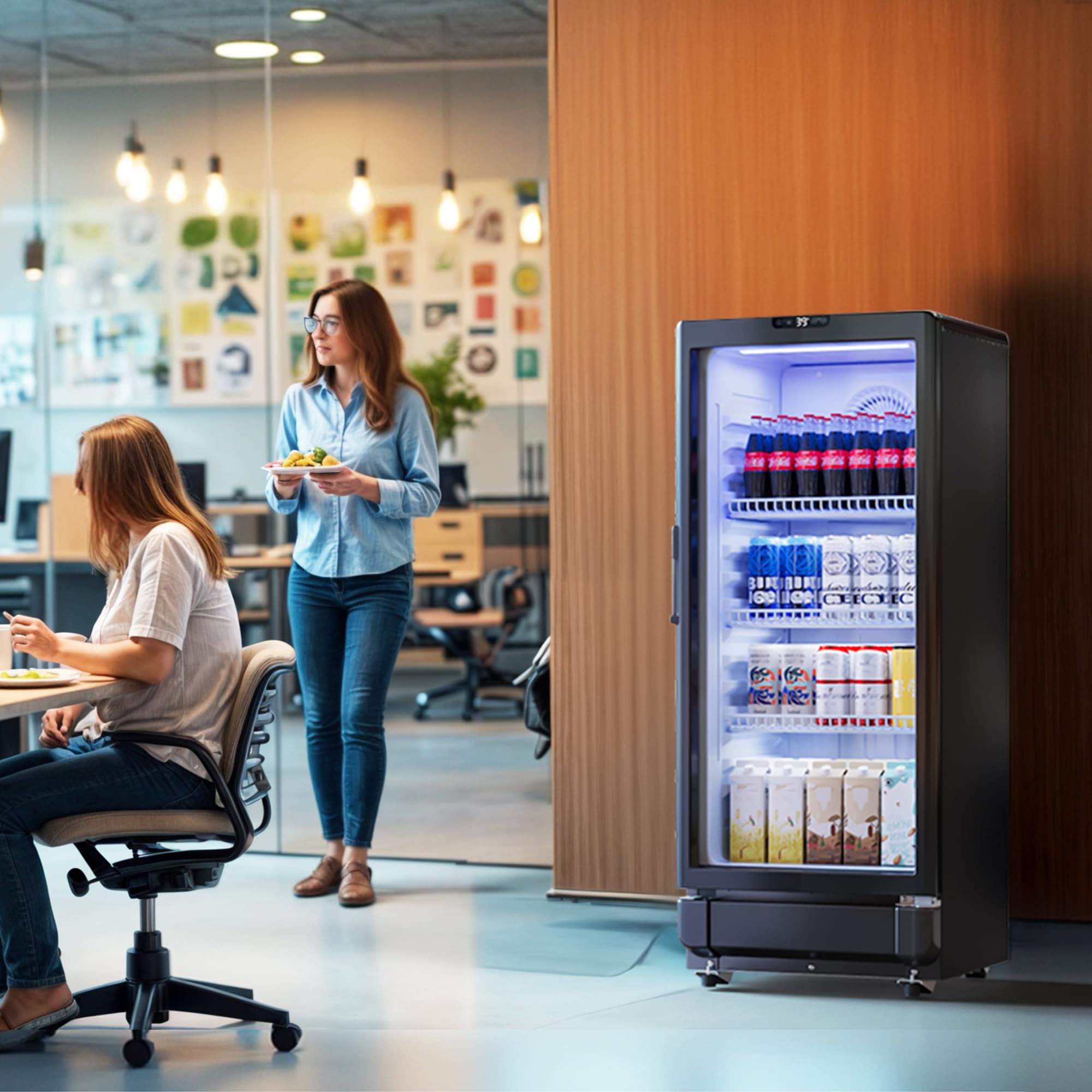 YITAHOME 6 CU.FT. Commercial Beverage Display Refrigerator with Single One Glass Door, Drink Beer Fridge Cooler for Office Garage Bar Gym with Locking, Led & 2 Keys