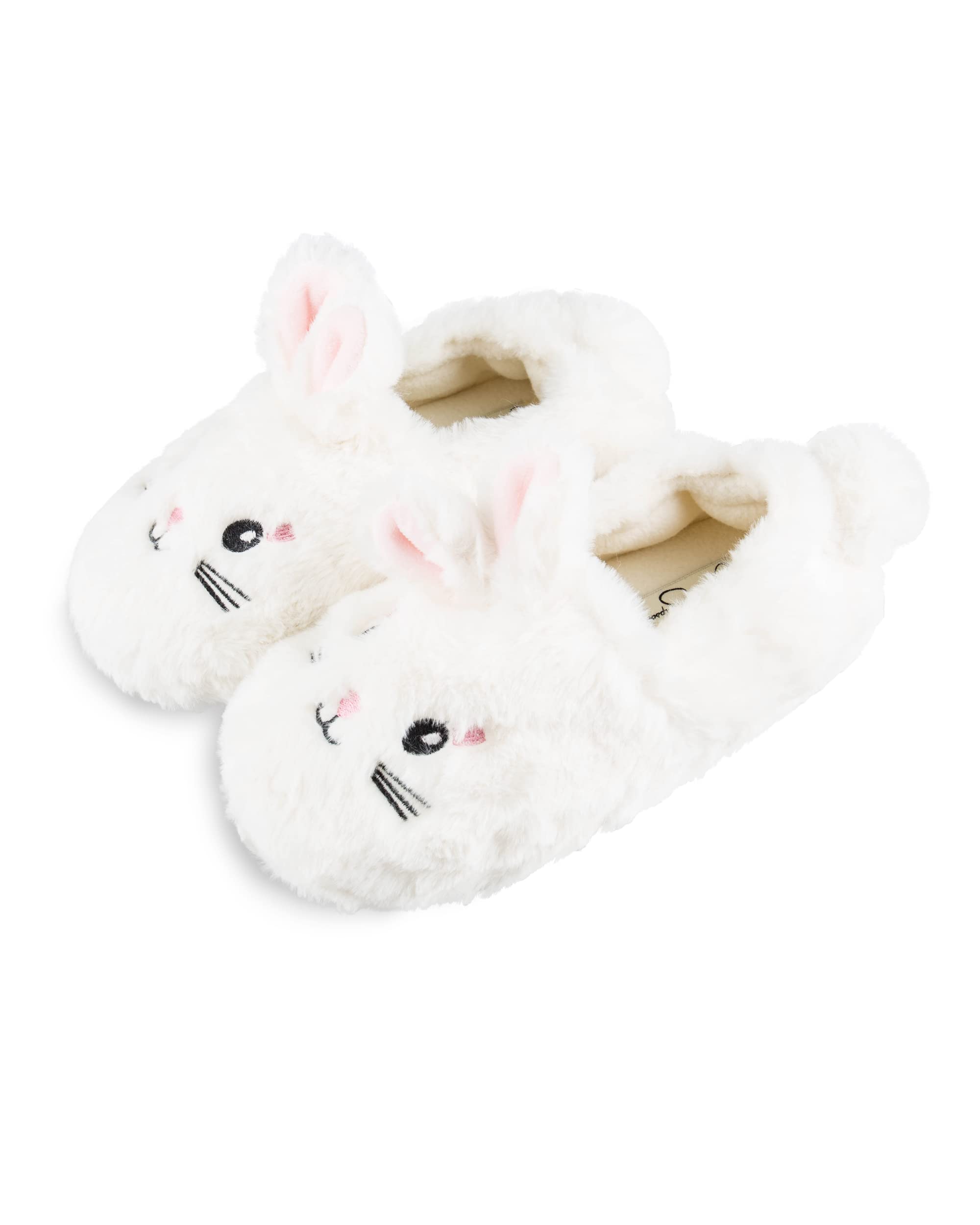 Jessica Simpson girls Cute and Cozy Plush on House With Memory Foam Slipper, White Plush, Large Little Kid US