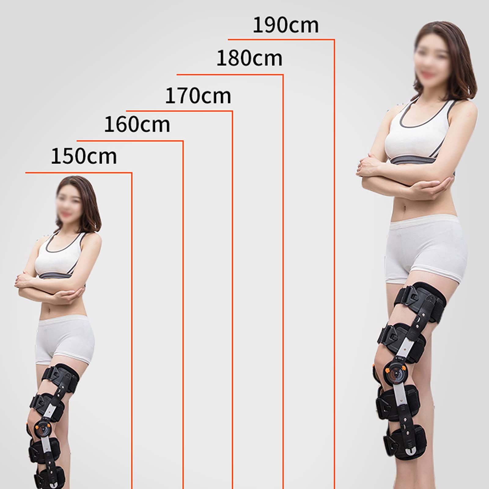 Knee Orthosis Immobilizer Adjustable Hinged Knee Brace Splint Stabilizer for Arthritis Meniscus Tear Ligament Injury for Leg Post-Op Fracture