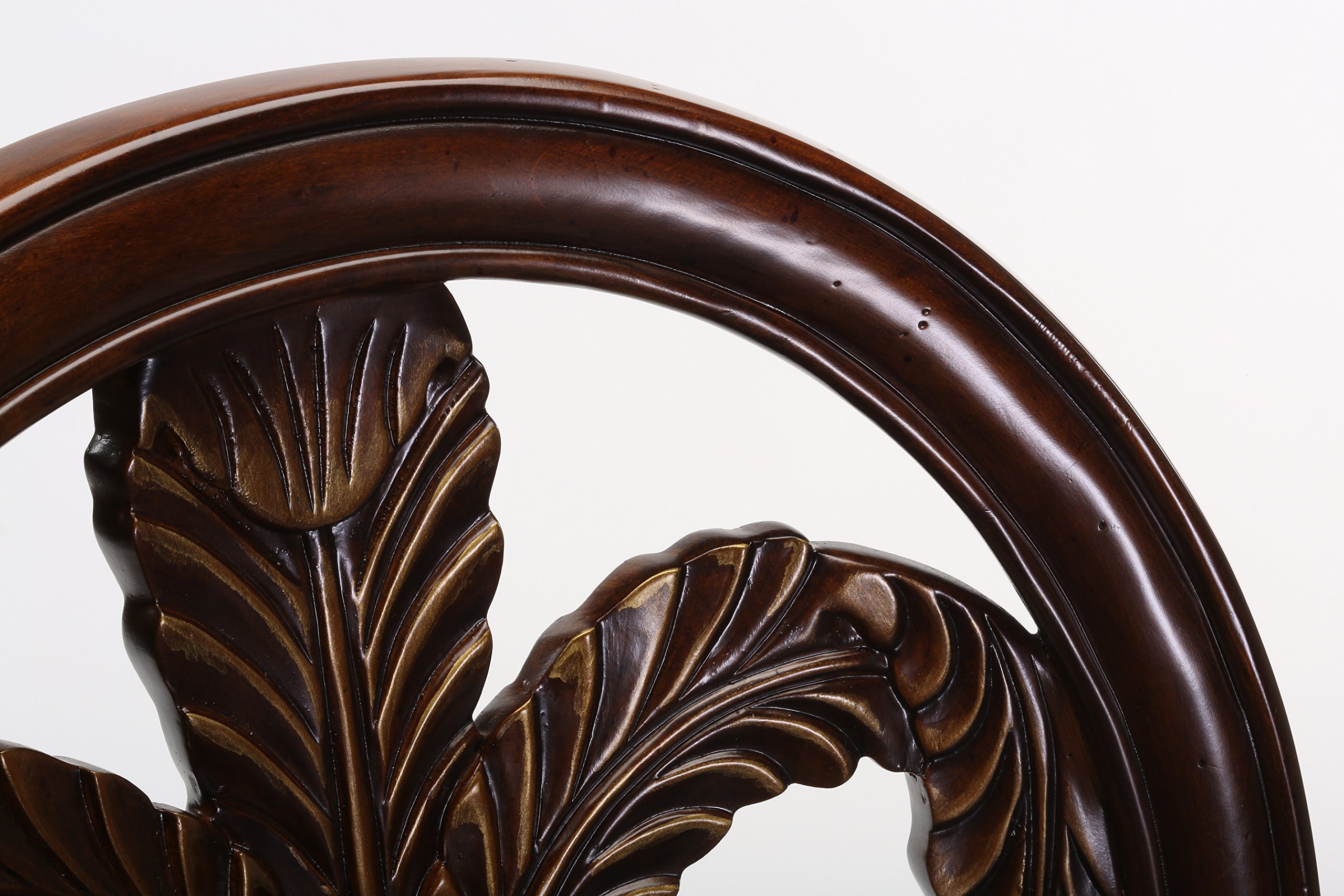 Hillsdale Furniture Fleur de Lis Swivel Bar Stool, Distressed Cherry with Gold Highlights