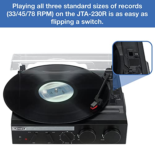 JensenĀ® 3-Speed Stereo Turntable with Built-in Speakers
