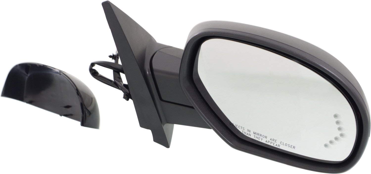Kool Vue Left & Right Power Heated Mirrors for Chevrolet Tahoe GMC Yukon 2007-2014 Power Fold With Signal Light, Memory & Puddle Lamp; Without Blind Spot & Auto-Dimming with 2 Caps w/o Off Road Pkg