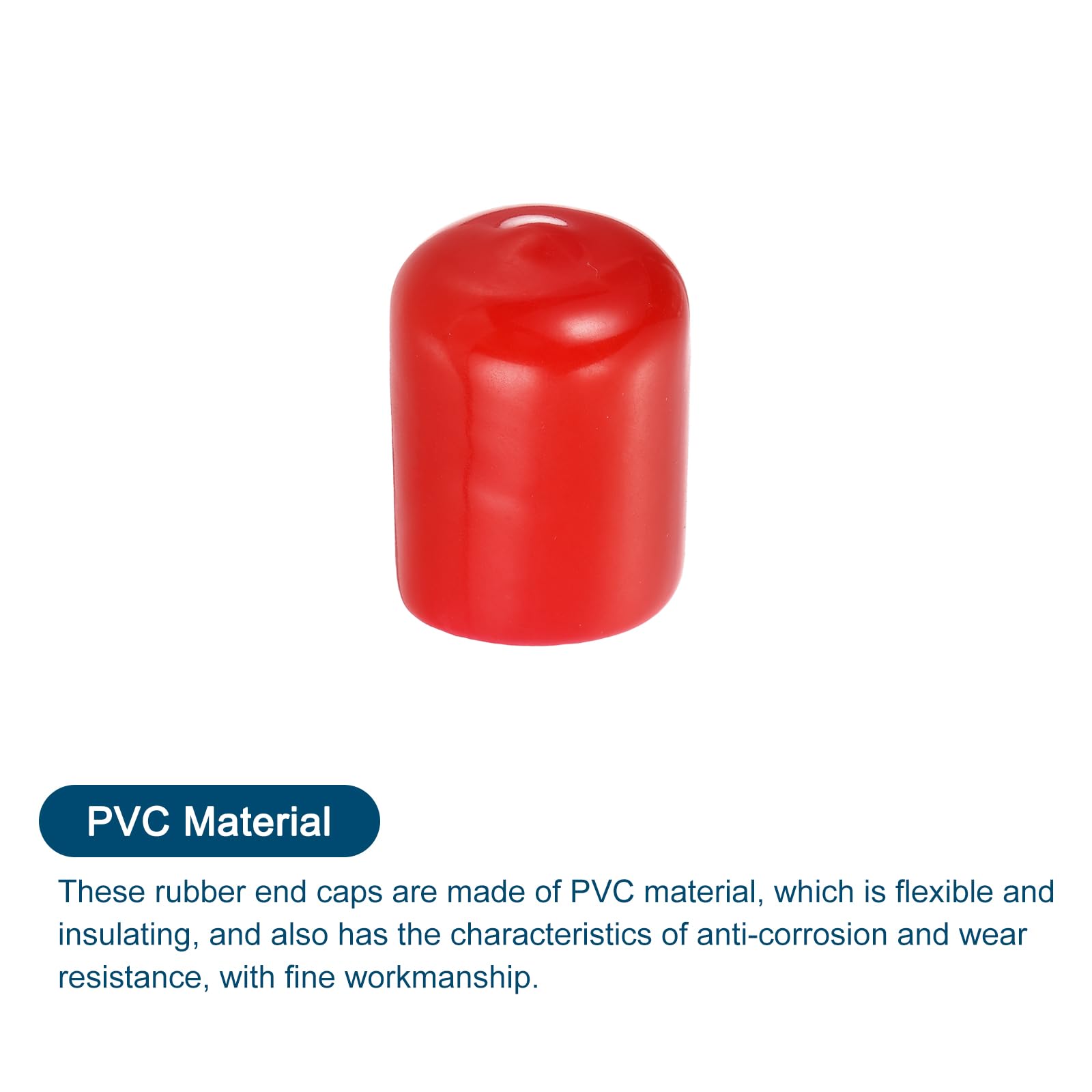 uxcell 50Pcs Rubber End Caps, 20mm/0.79" ID Flexible Rubber Caps, PVC Caps Rubber Screw for Bolts Screw Caps Thread Protectors Tube Screw Bolt, Red