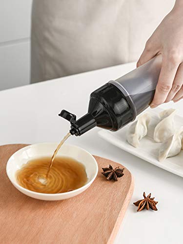 MXY Syrup Squeeze Bottle Salad Vinegar Ketchup Condiments Dispenser Olive Oil Soy Sauce Bottle Honey Container with Lid 250ml (White)