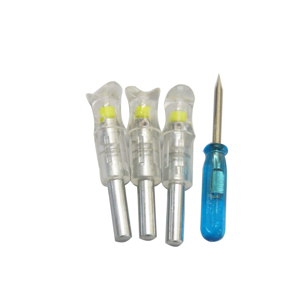 JIEXI HWYP Automatically Bow String Activated Lighted Crossbow Arrow Nocks Pack of 6(Yellow)