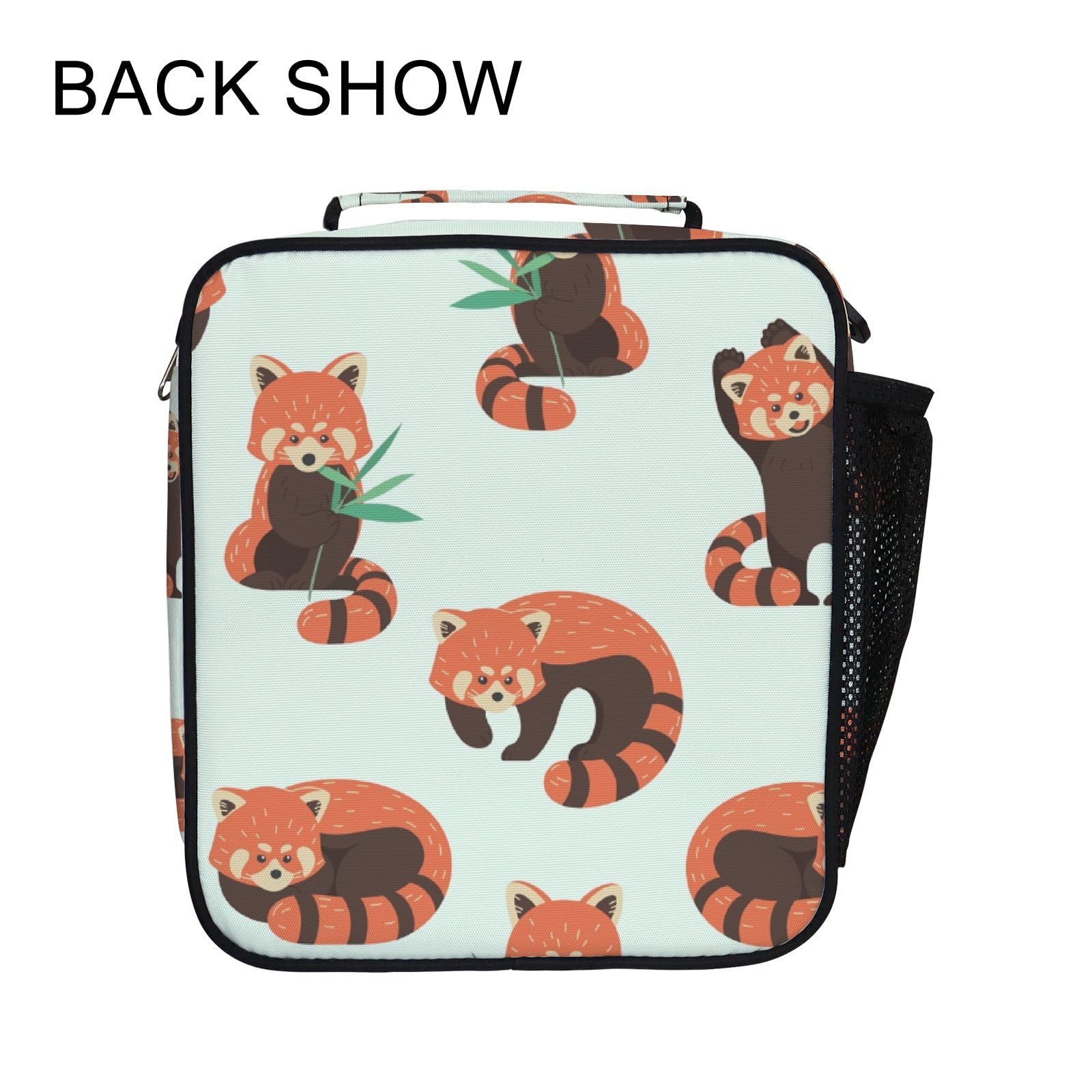 My Daily Red Panda Insulated Lunch Bag, Cute Cartoon Portable Lunch Box for Women Adults Reusable Cooler Tote with Shoulder Strap for Office
