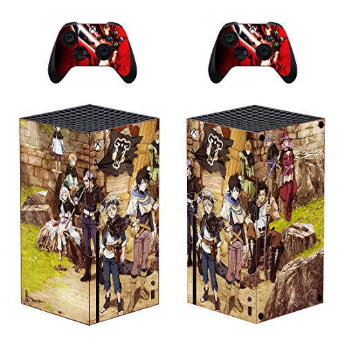 KAJAL MANI X-box-One-Series X Skin Set Black Clover HD Printing Faceplate Protective for Console, Controller Skin Decal