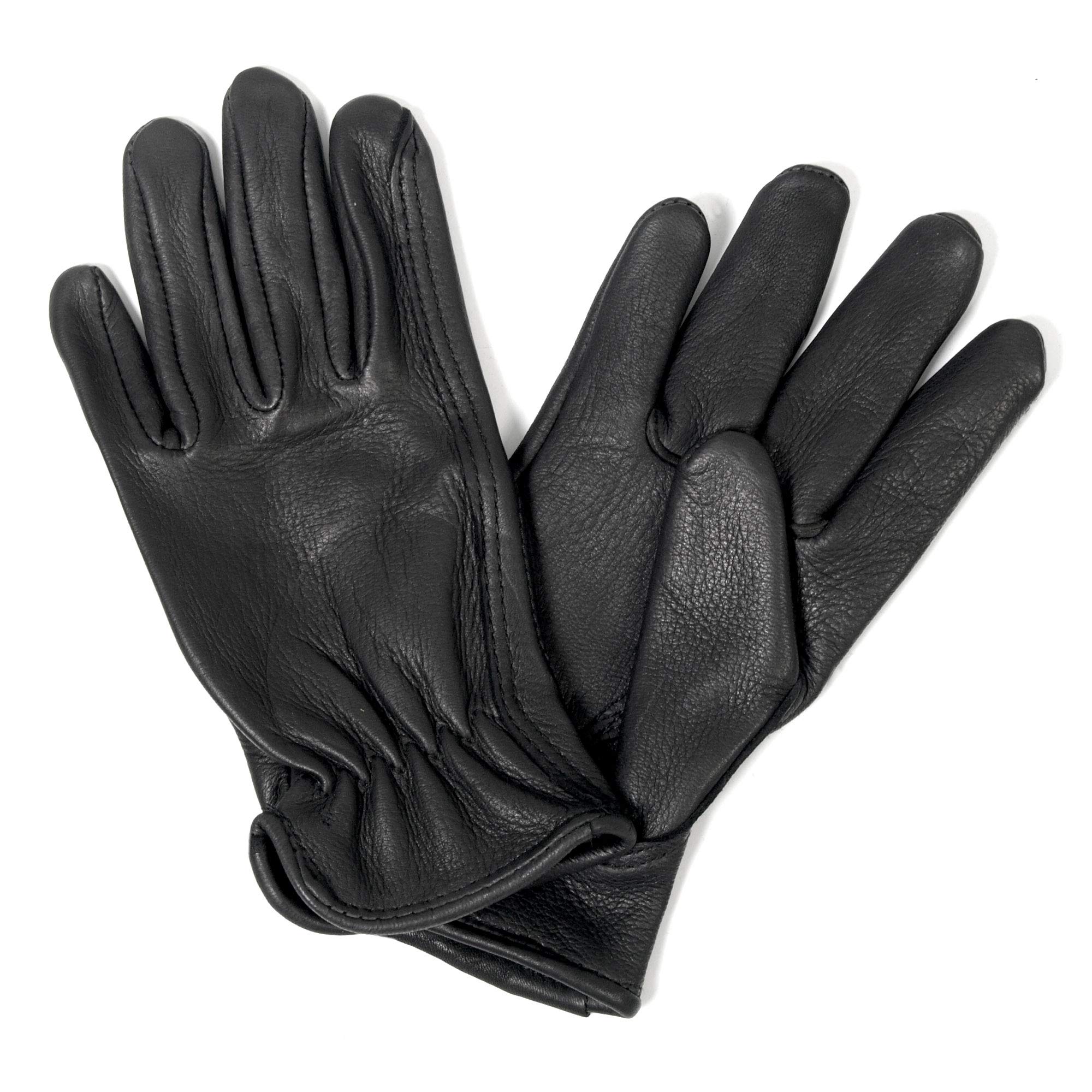 Hot Leathers Classic Deerskin Unlined Driving Gloves (Black, X-Large)
