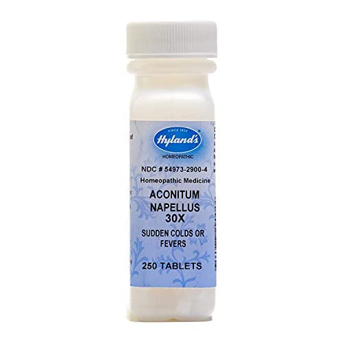 Hyland’s Aconitum Napellus 30X Tablets, Natural Relief of Sudden Colds or Fevers, 250 Count (Pack of 3)
