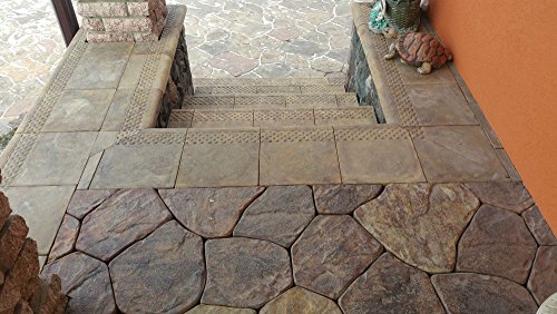 SvitMolds Concrete molds DIY Sold 6 pcs Plastic Moulds Flagstone Casting Concrete Paving Garden Paths Stone Patio Pavers for Garden Walkway #S34