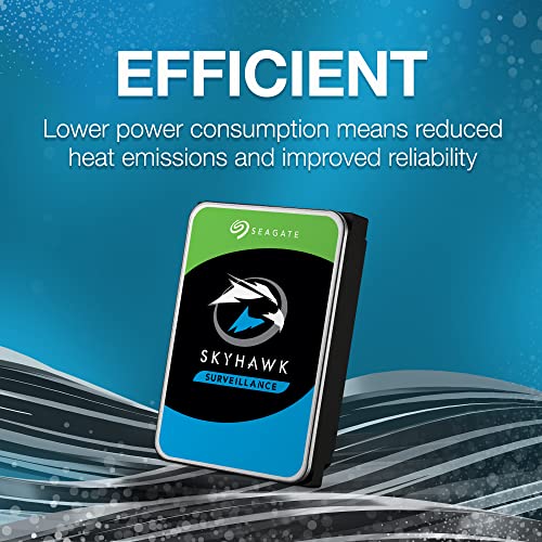 SEAGATE ST4000VX007 Skyhawk 4TB Surveillance Hard SATA 6Gb/s 64MB Cache 3.5-Inch Internal Drive-Frustration Free Packaging (ST4000VXZ07) Mechanical Hard Disk