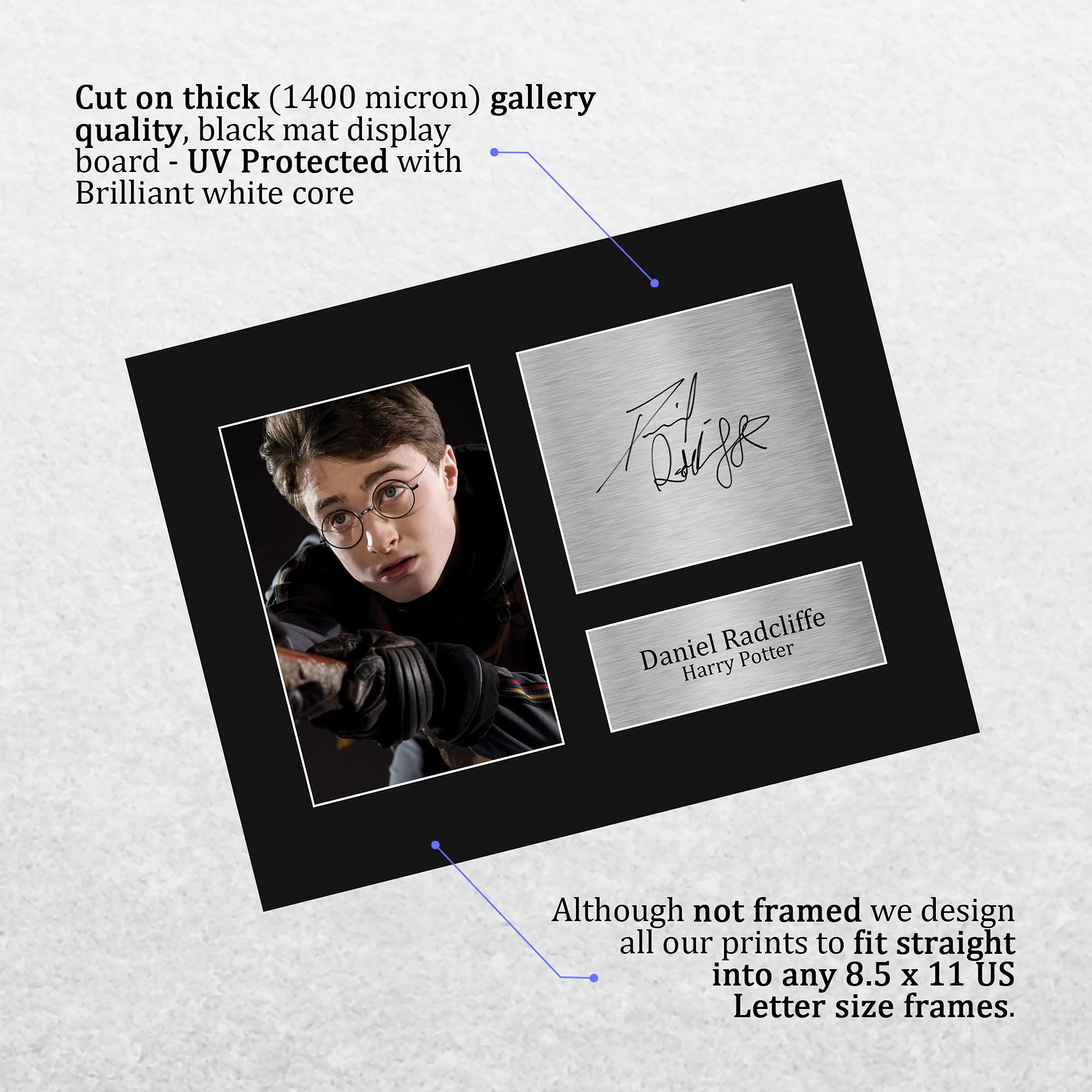 HWC Trading Daniel Radcliffe USL Signed Printed Autograph Harry Potter Gifts Print Photo Picture Display - US Letter Size