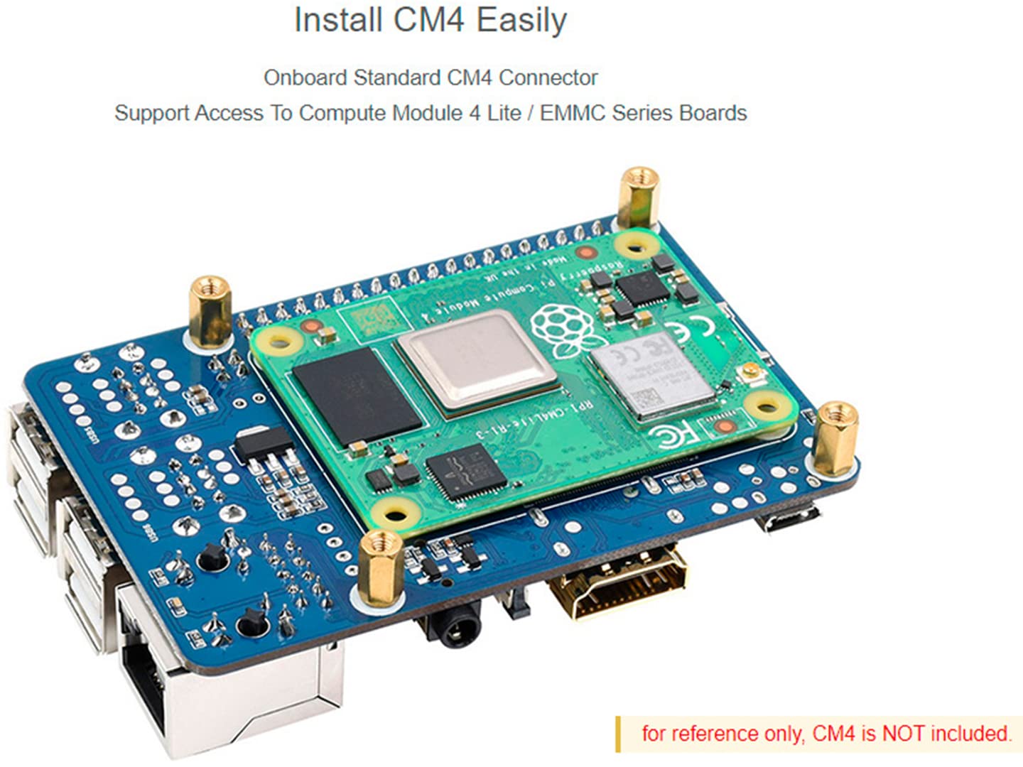 Raspberry Pi Compute Module 4 to Pi 3B/3B+ Adapter,Connect Compute Module 4 with Converter Board to Replace Raspberry Pi 3 Model B/3B+,Alternative for RPi 3B/3B+ Compatible with Pi 3B/ 3B+ Hats
