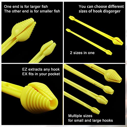 Plastic Fishing Hooks Disgorger Snelled, Fish Hook Remover Tool Fishing Gear Accessories (6Pcs, Mixed Size)