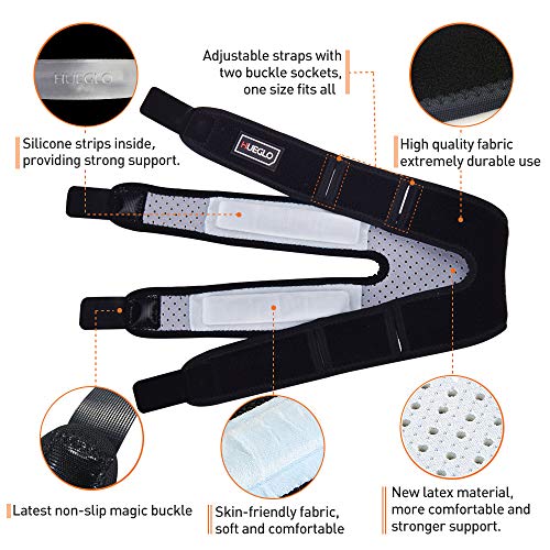 HUEGLO Patella Knee Strap for Knee Pain Relief,Knee Brace Support for Tendonitis,Osgood schlatter,Arthritis, Patellar Tendon Support Strap for Meniscus Tear,Runners,MCL,ACL,12"-18",1 Piece