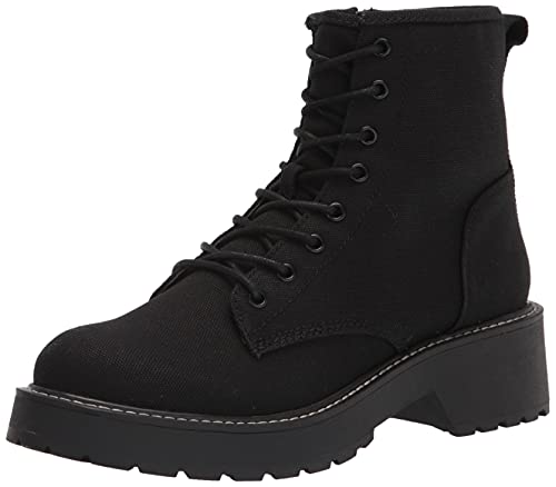 Madden Girl Women's Carra Hiking Shoe, Black Canvas, 8