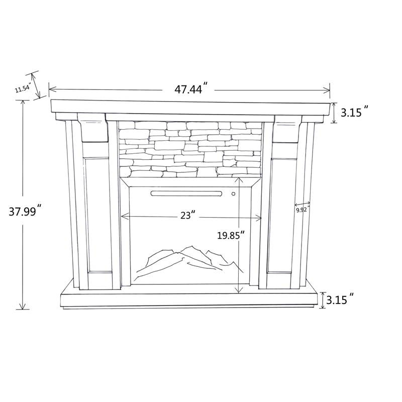 LIVILAND 48" Magnesium Oxide Freestanding Electric Fireplace - Brown