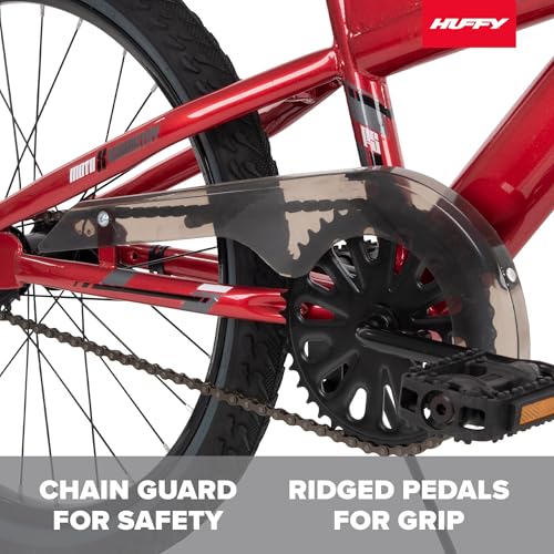 Huffy Ignyte Boy's 20" Boy's BMX Bike, Beginner Level Rider, Ages 5-9 Years Old, BMX Pegs and Kickstand Included, Adjustable Comfort, Durable Steel Frame, Fast and Easy Assembly, Red
