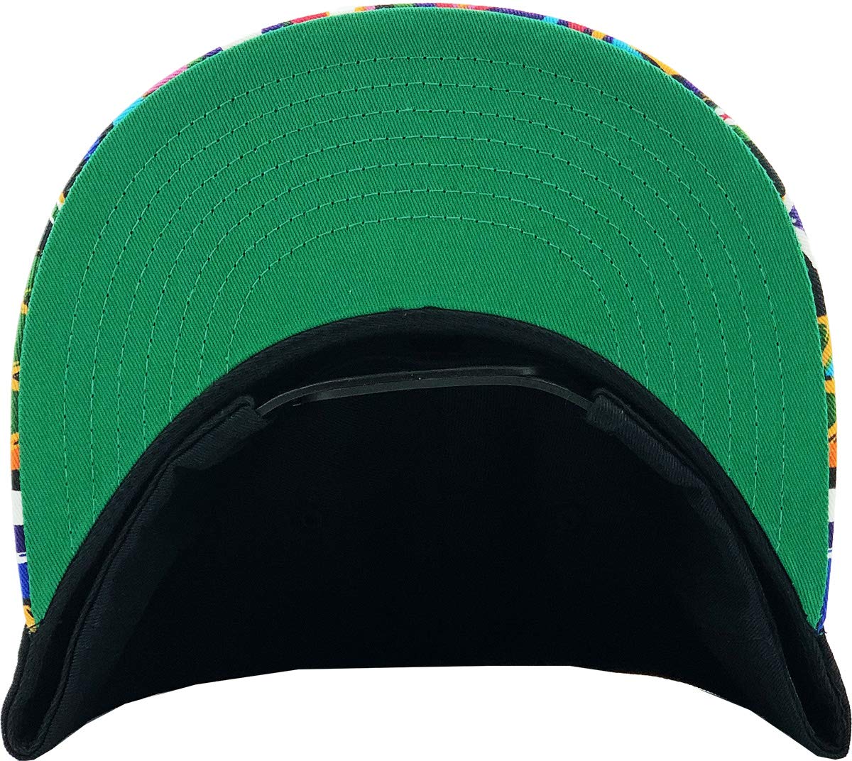 KNW-1469AZ BLK Aztec Snapback Hat Blank Cap Cotton & Wool Blend Flat Visor