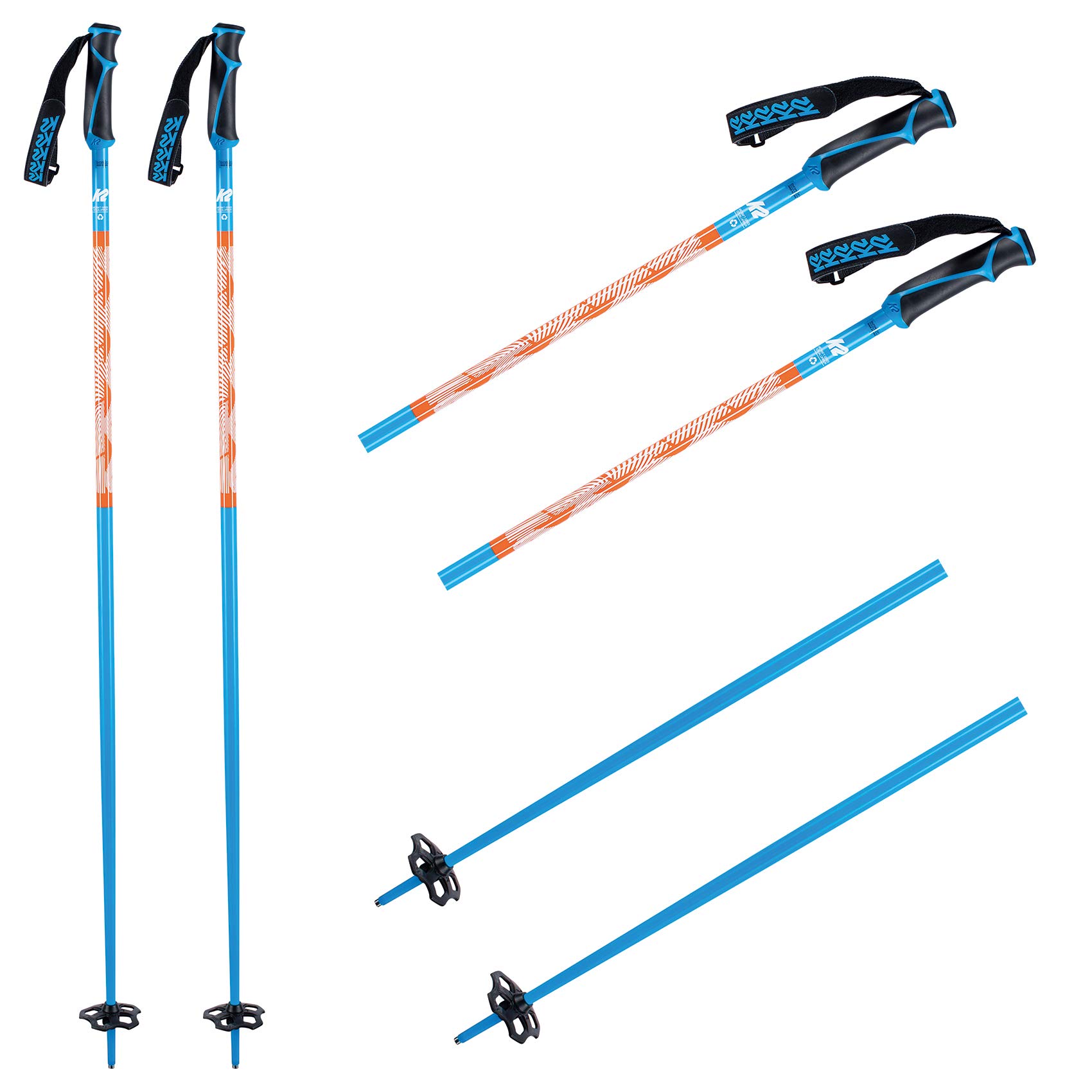 K2 Ski Unisex - Adult Freeride 18 Ski Poles, Unisex – Adults, Ski Poles, 10E3401, Blue, 120 cm
