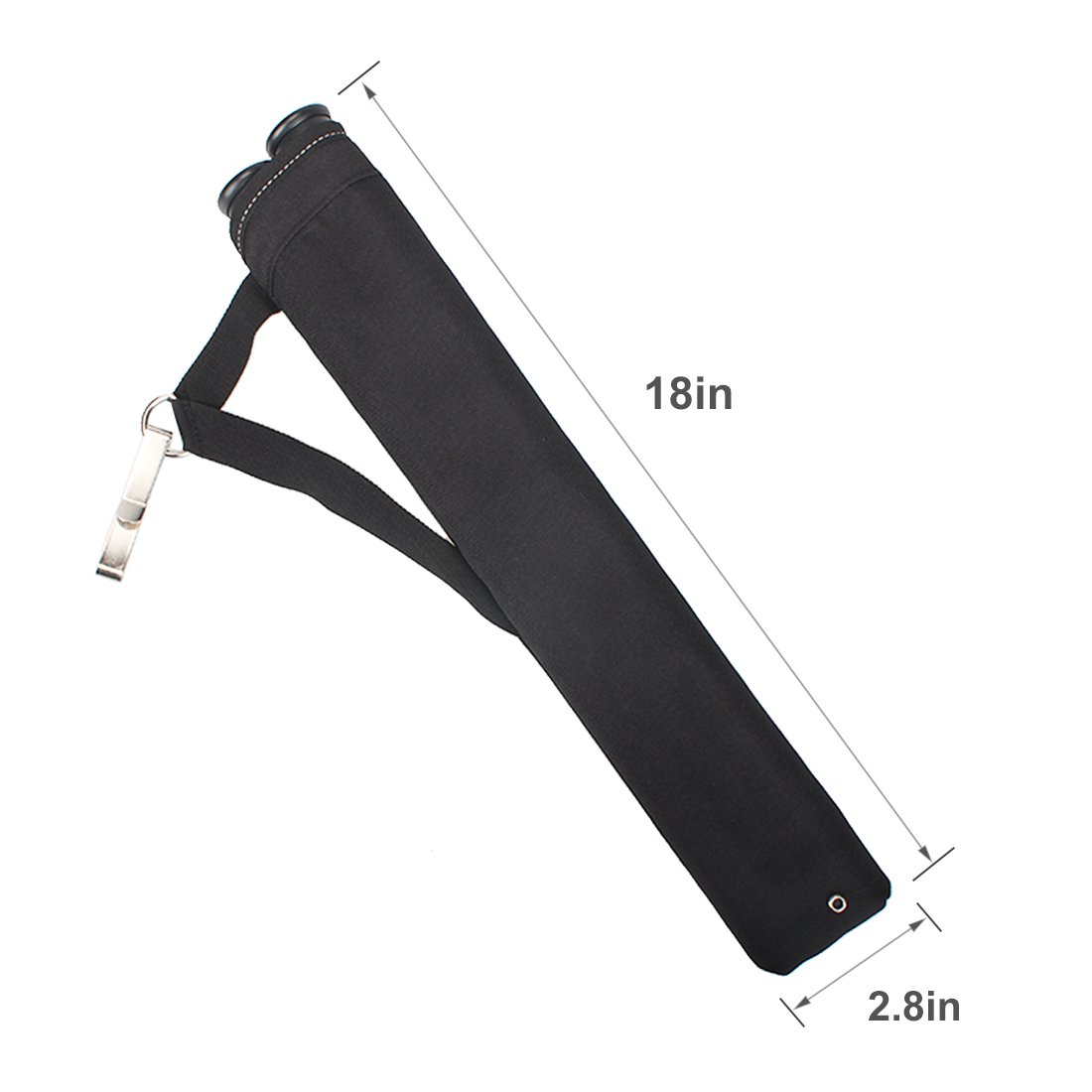 Kratarc Archery 2 Tube Hip Arrow Quiver Waist Hanged Carry Bag with Hook for Shooting (Black)