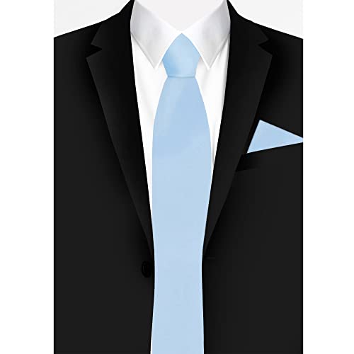 Jacob Alexander Solid Color Men's Regular Tie - Baby Blue