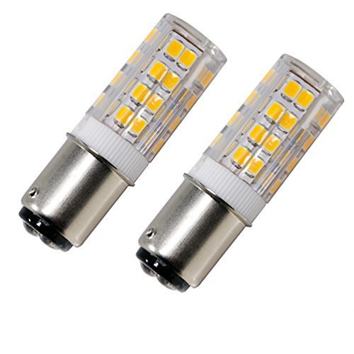 HxLED Dimmable Ba15d Bulb, Ba15d Double Contact Bayonet Base LED Corn Bulb, 5W Equivalent to 50W Halogen Bulbs, 500LM, 120V, Warm White 2800K for Sewing Machine Lamp (2 Pack)