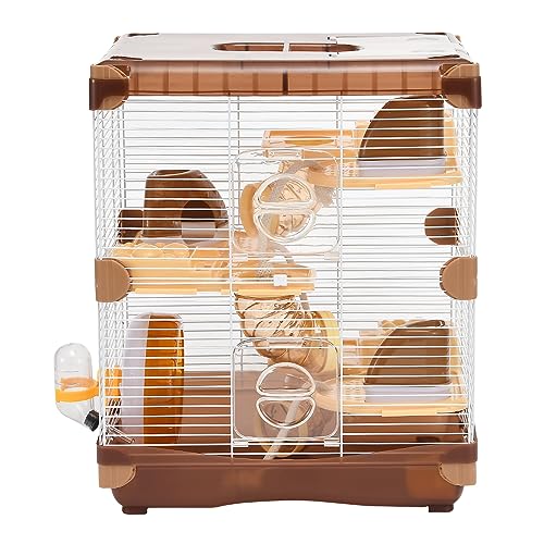 YIBOPET Hamster Cage Small Animal Cage 3 Layers Cage Size:14.17"(W) X10.63(L) X16.73 (H) Suitable for Hamsters up to 3.5 inch in Length