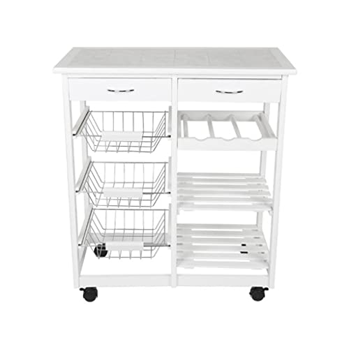 YXBDN 4 Tier Storage Trolley Cart Kitchen Organizer Bathroom Movable Storage Shelf Wheels Household Stand Holder