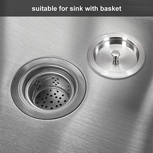 uxcell Kitchen Sink Drain Stopper Rubber Seal 80mm Stainless Steel Sealing Lid for Kitchen Sink