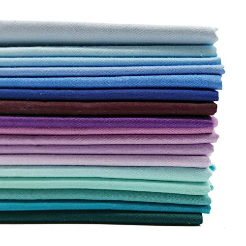 iNee Aurora Solids Fat Quarters Quilting Fabric Bundles, 18 x 22 inches, (Aurora Solids)