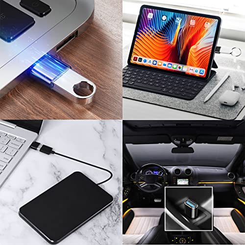 USB C to USB Adapter 4 Pack, USB Female to USB C Male OTG Adapter, USB C Adapter Compatible with MacBook Pro, Samsung Galaxy, Type-C Phones, Laptops, Tablets and More (2 Black and 2 White)