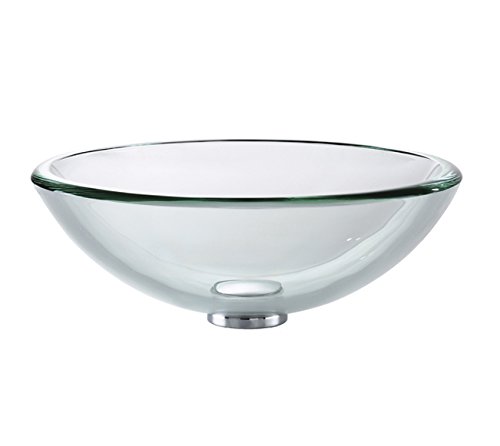 Kraus GV-101-19mm Clear 19mm thick Glass Vessel Bathroom Sink