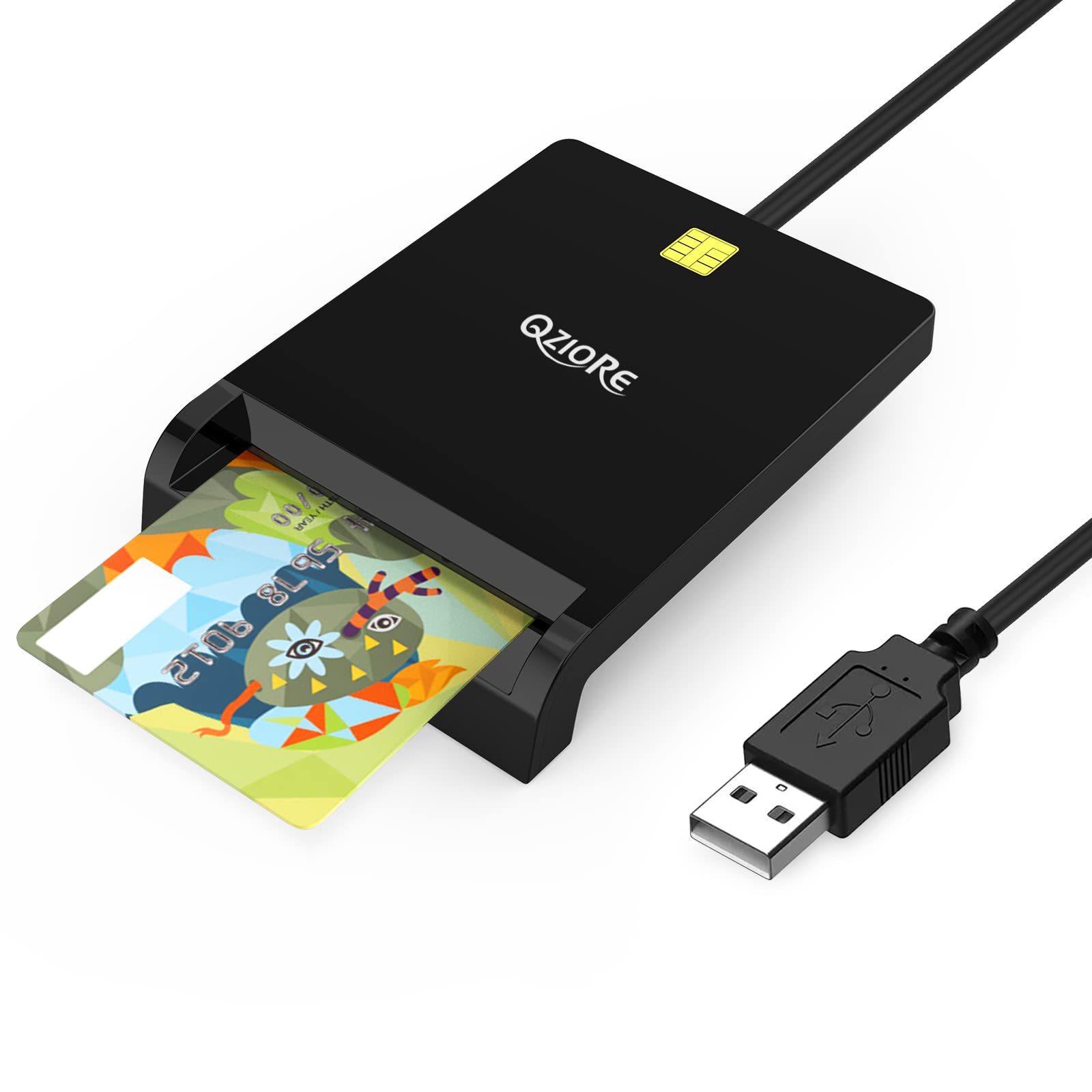 Q-ZIORE CAC Reader Military, Smart CAC Card Reader DOD Military, USB Common Access CAC, Compatible with Windows, Mac OS